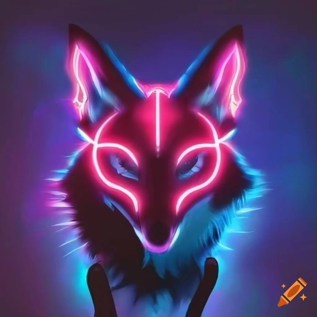 Neon fox avatar on Craiyon