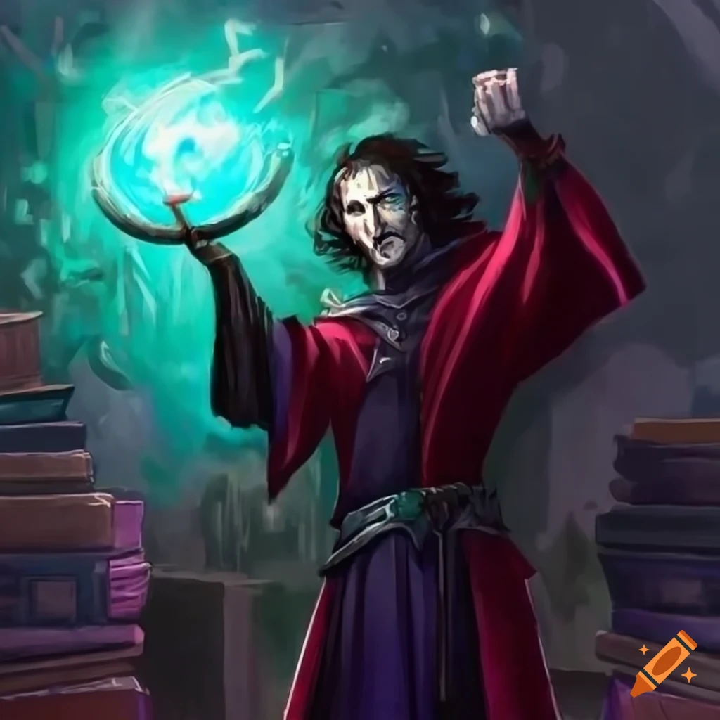 Sandro the necromancer from might and magic standing in his library on ...