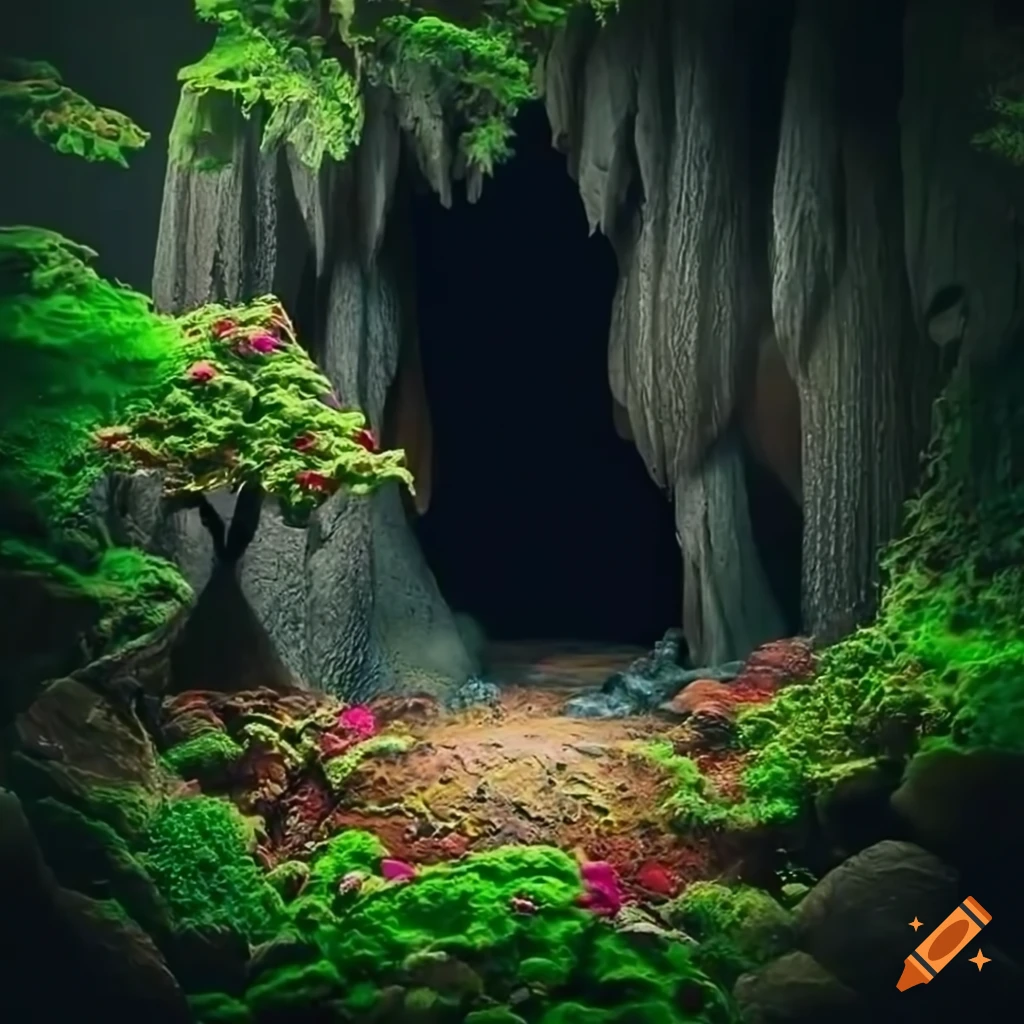 Large dark, damp, and cool cave that is extremely cavernous with small ...