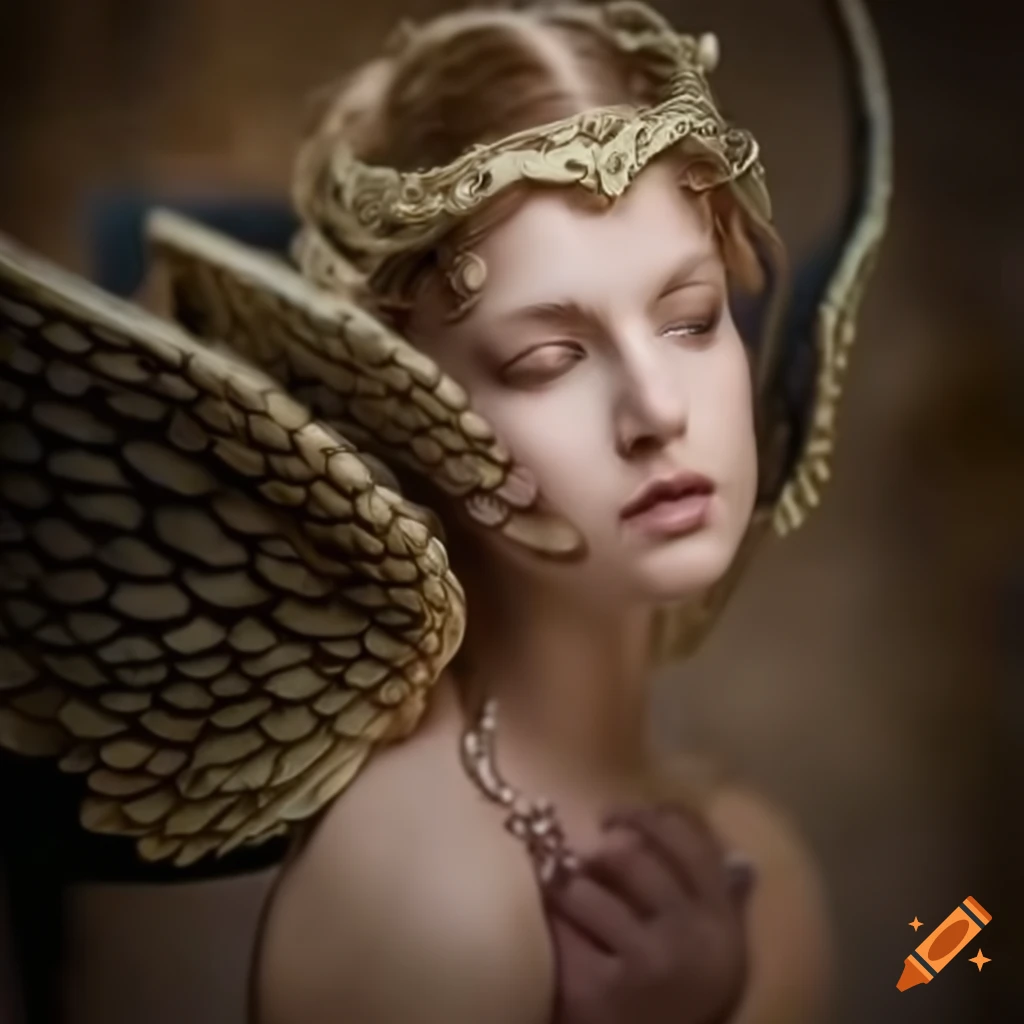 Angel style art nouveau hd on Craiyon