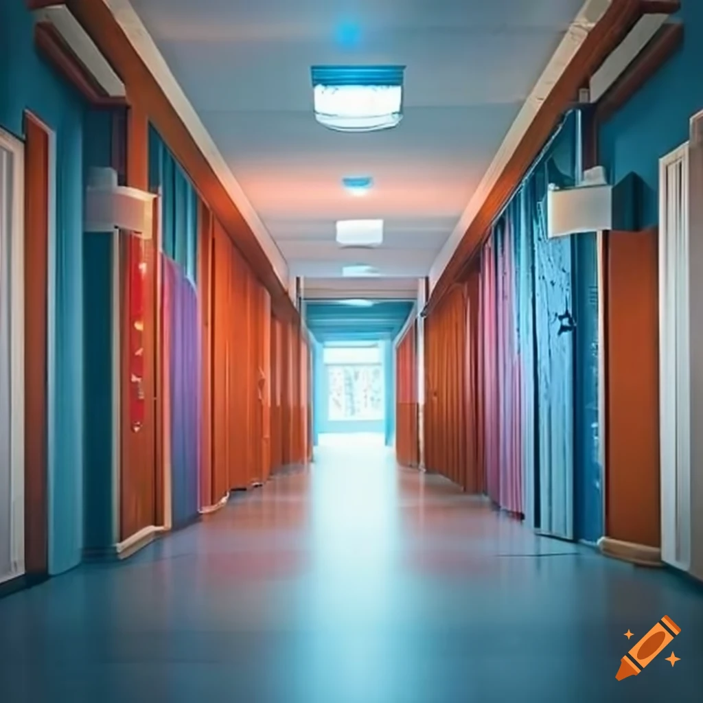 School hallways on Craiyon
