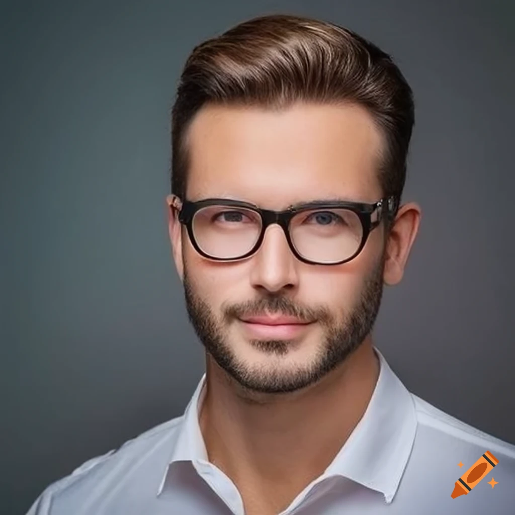 Id Card Portrait Of A Dressed White Man With Glasses