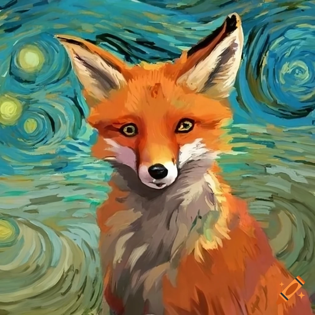 A fox in van gogh style