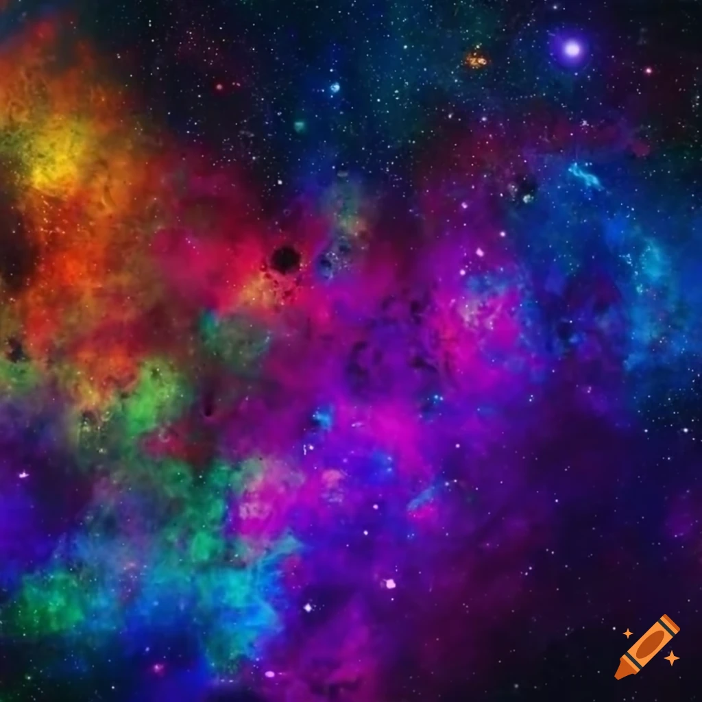 Abstract image about space, vibrant colors on Craiyon
