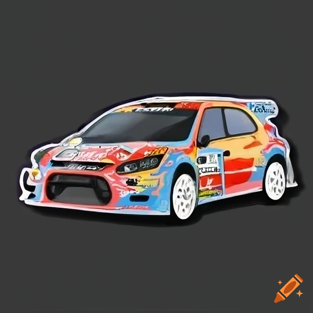 Sticker rally car on Craiyon