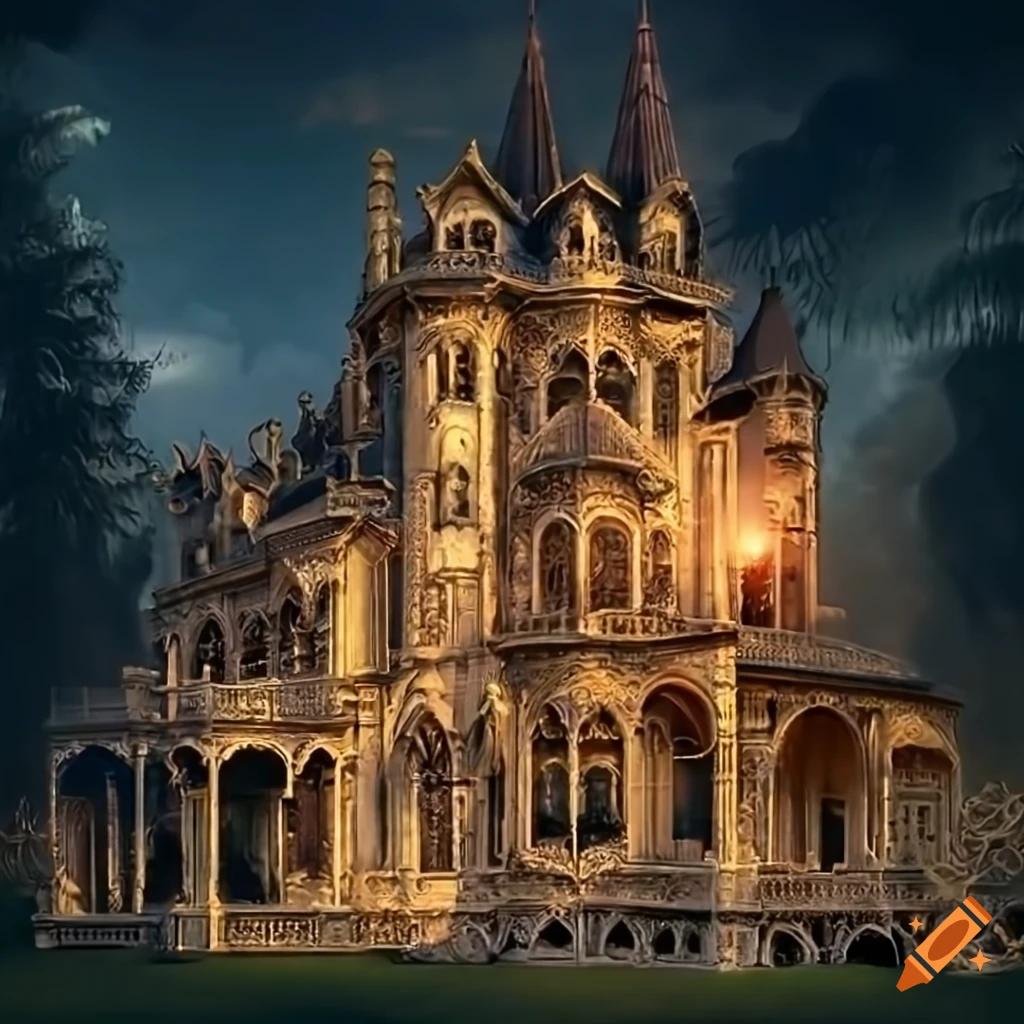 Gilded gothic fantasy mansion