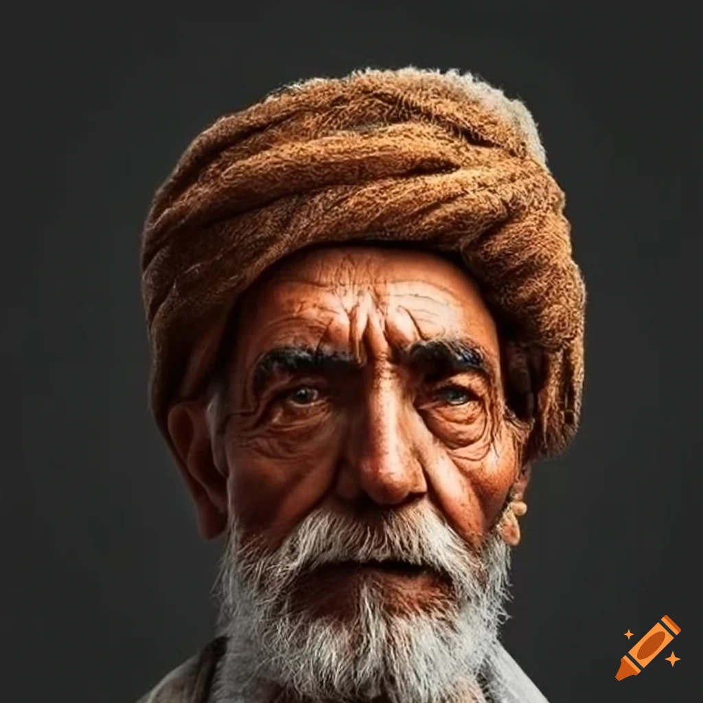 Old man with gilgit cap on Craiyon