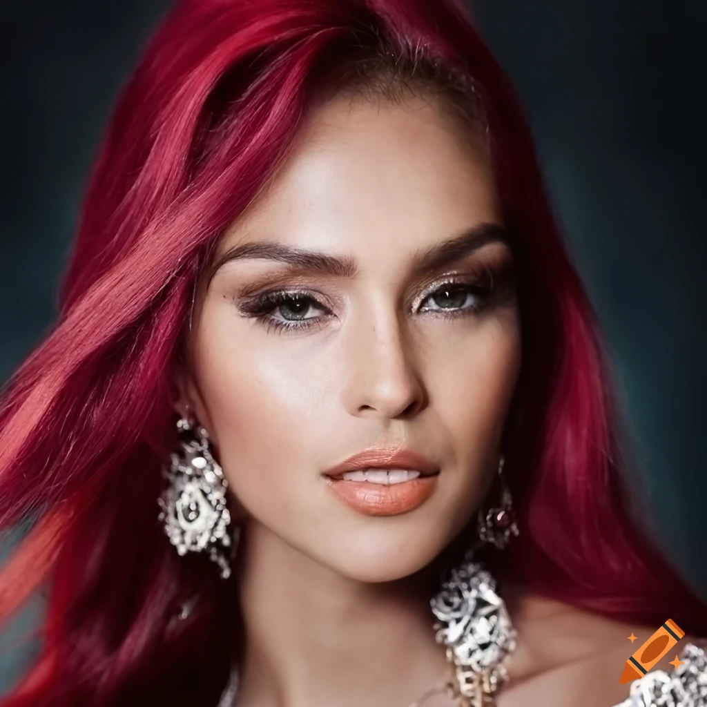 Intricate closeup portrait of exotic, high fashion, young female ...