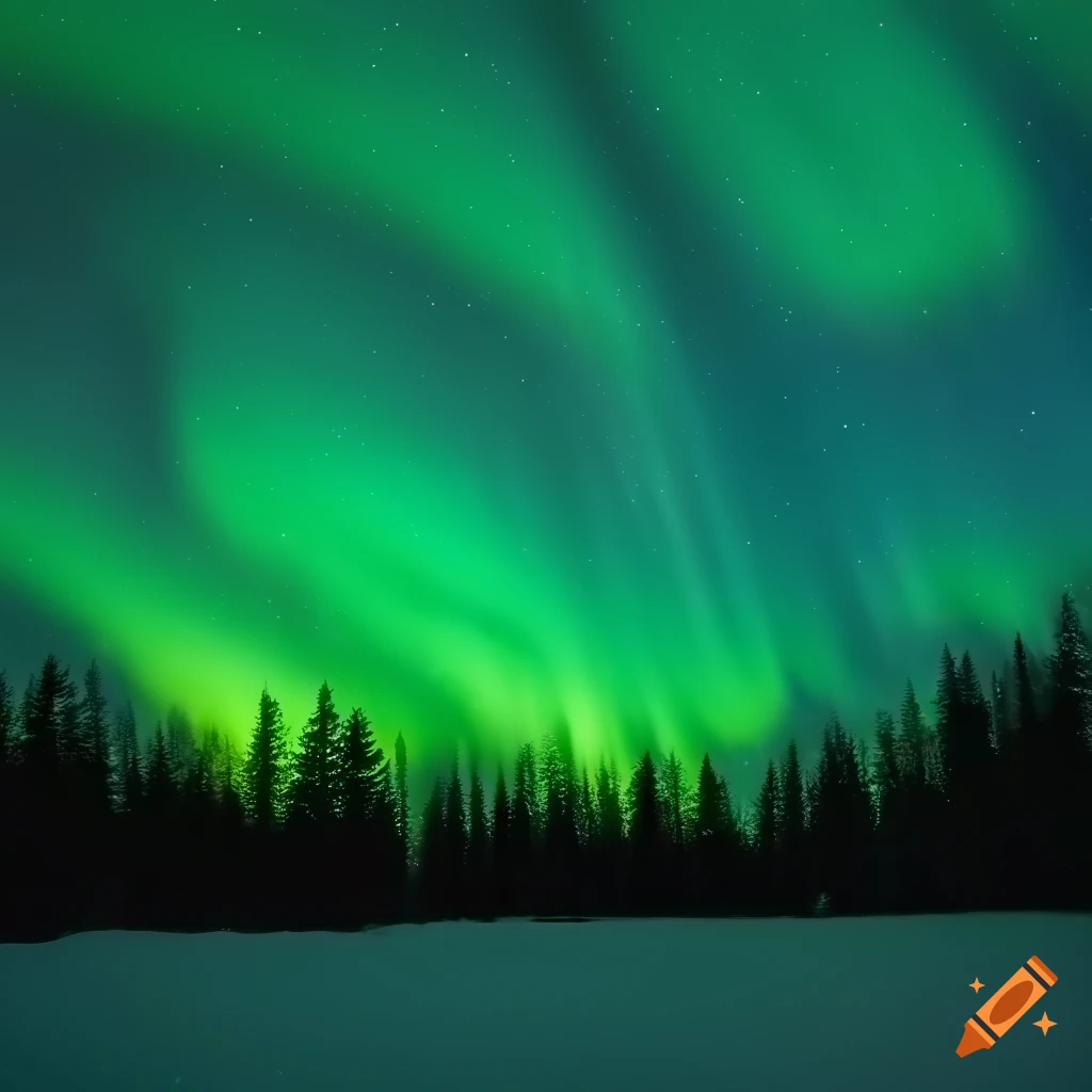 Aurora forest high resolution