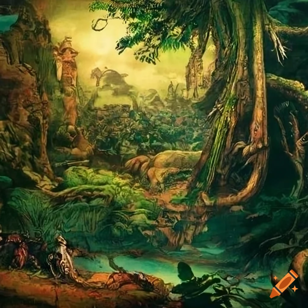 Jungle landscape wide panorama by mexican artist francisco eppens ...