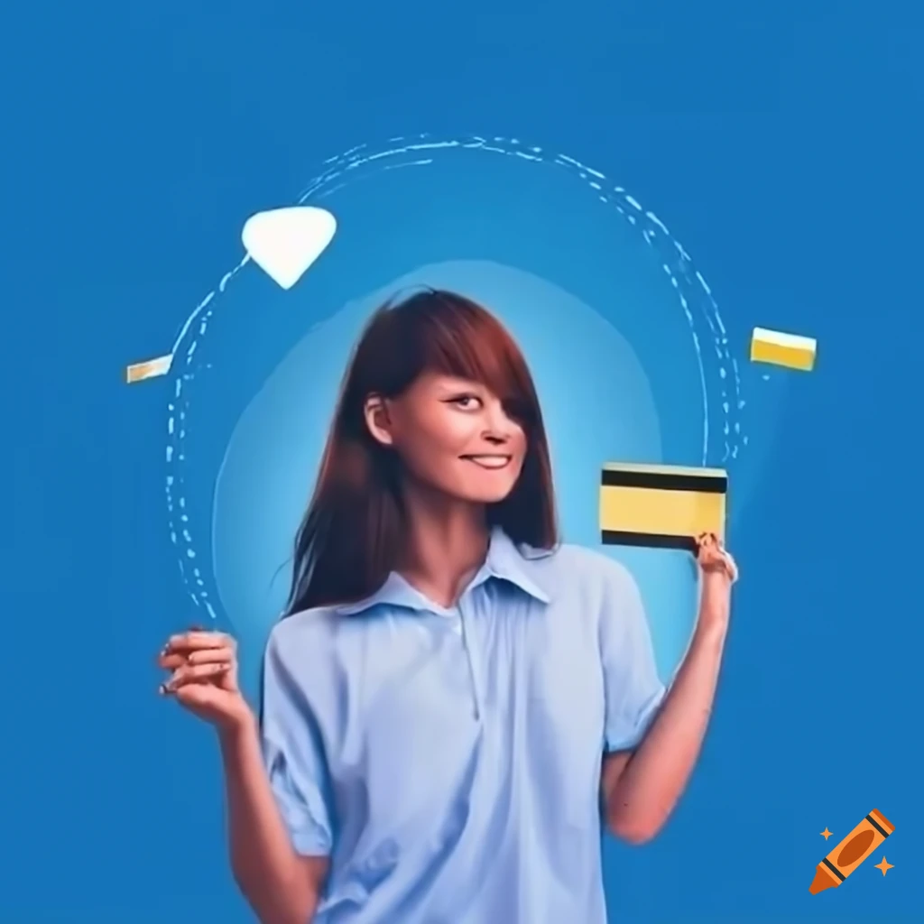 Shopper paying with credit card, successful purchase, happy smile