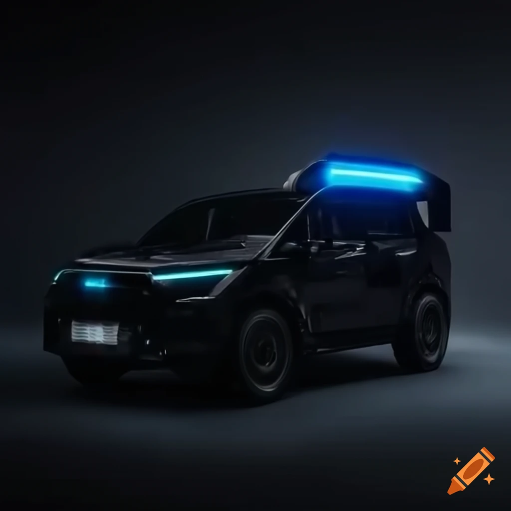 Futuristic tech noir utility vehicle in tokyo , detailed , 8k , noir on ...
