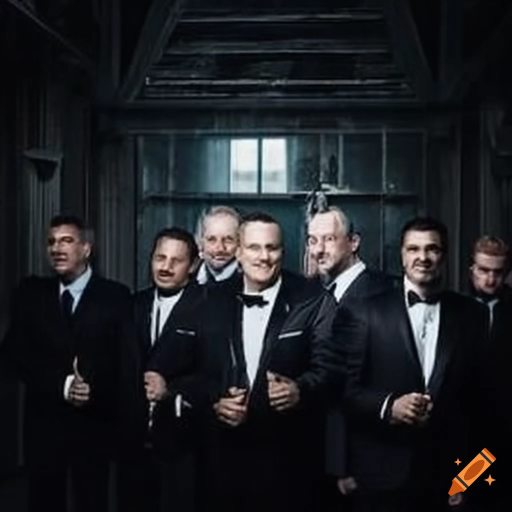 Eight men on Craiyon