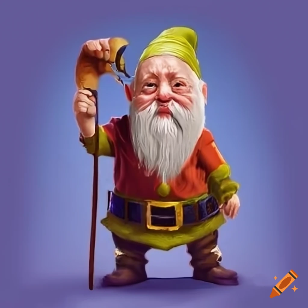 Create the photo of a funny, friendly dwarf