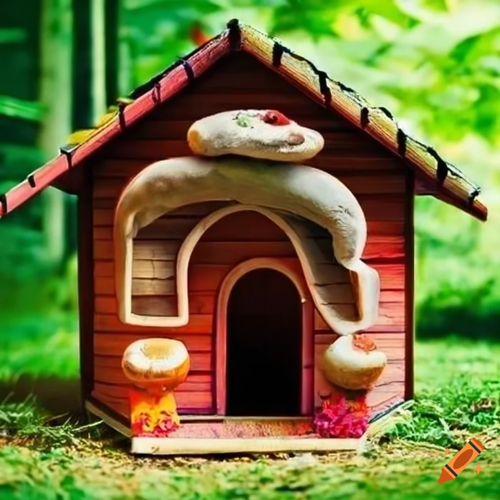 A whimsical dog house on Craiyon