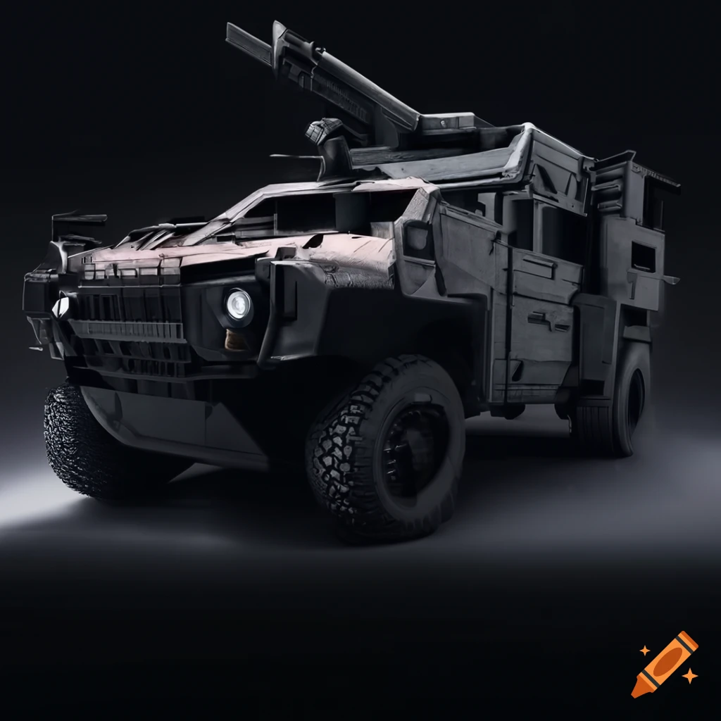 Tech noir war utility vehicle japan concept , 8k , natural lighting