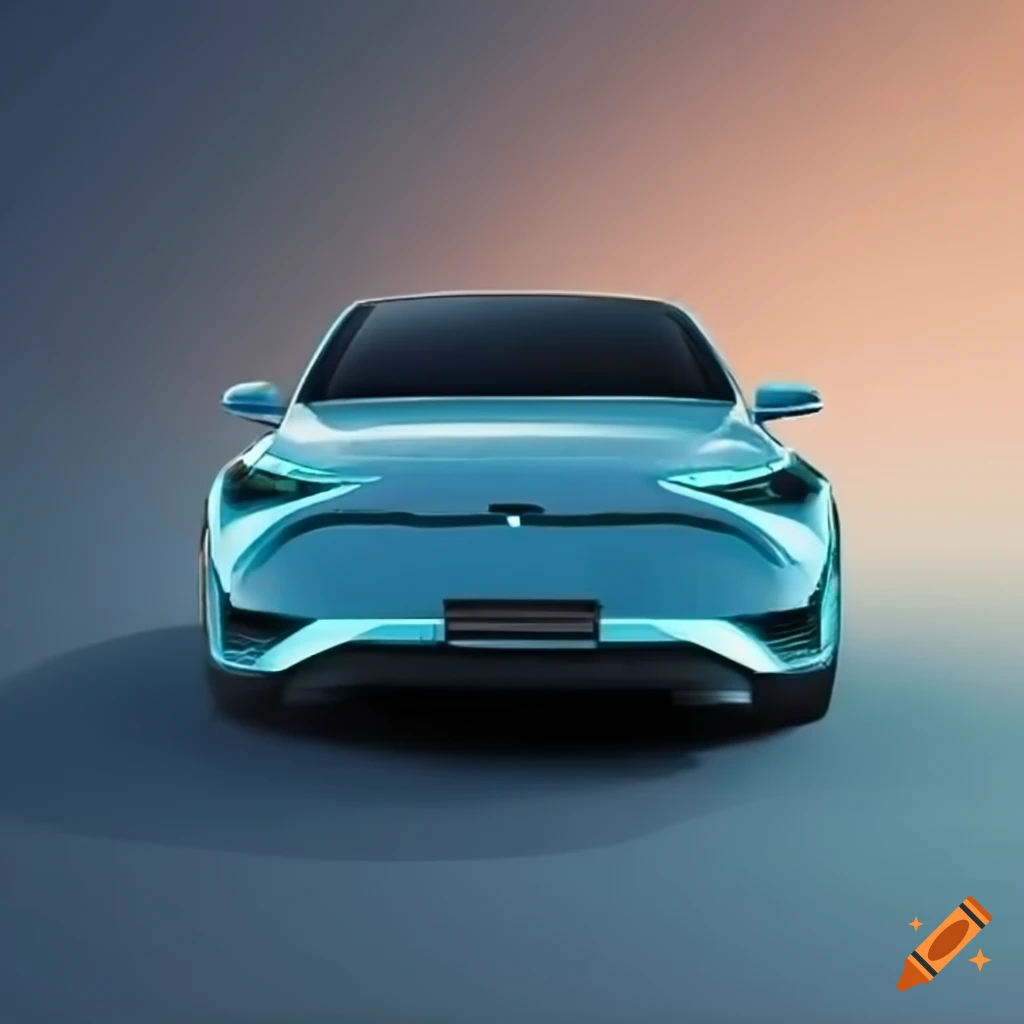Electric vehicle sedan with no background