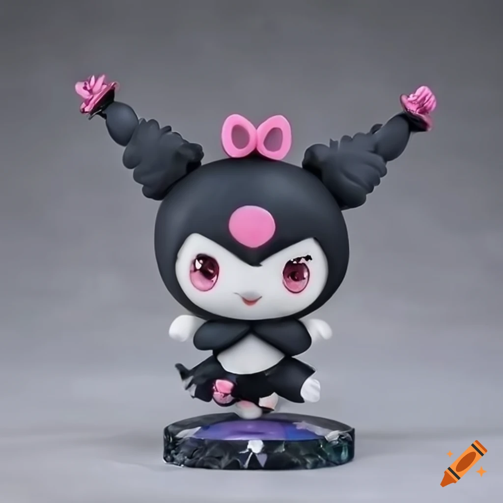 Crystal figures of kuromi and melody