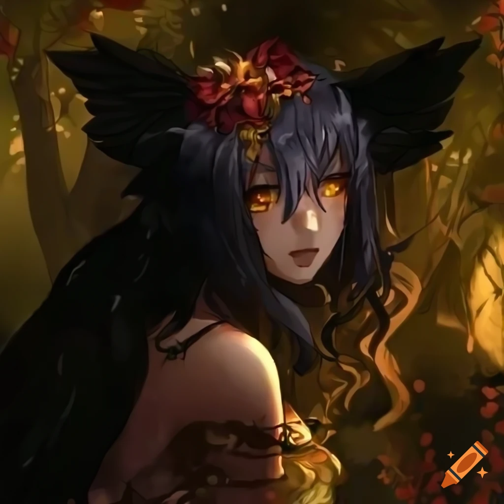 Crow vtuber botanist digital artist forest demon anime content creator ...
