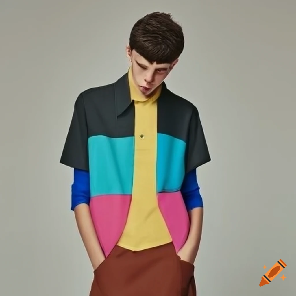 Colour block shirt on Craiyon