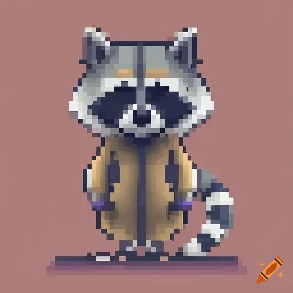 Racoon in 16 bit on Craiyon