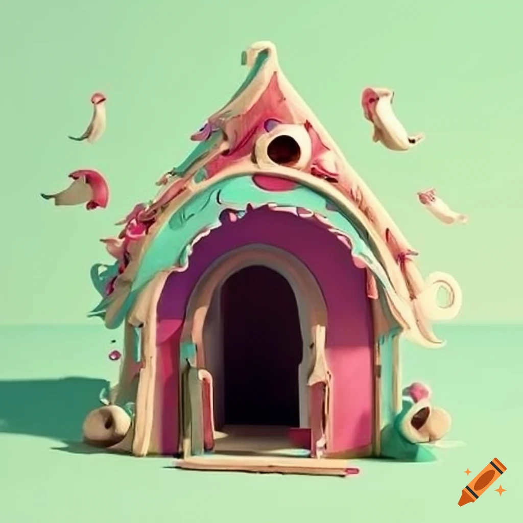 A whimsical dog house