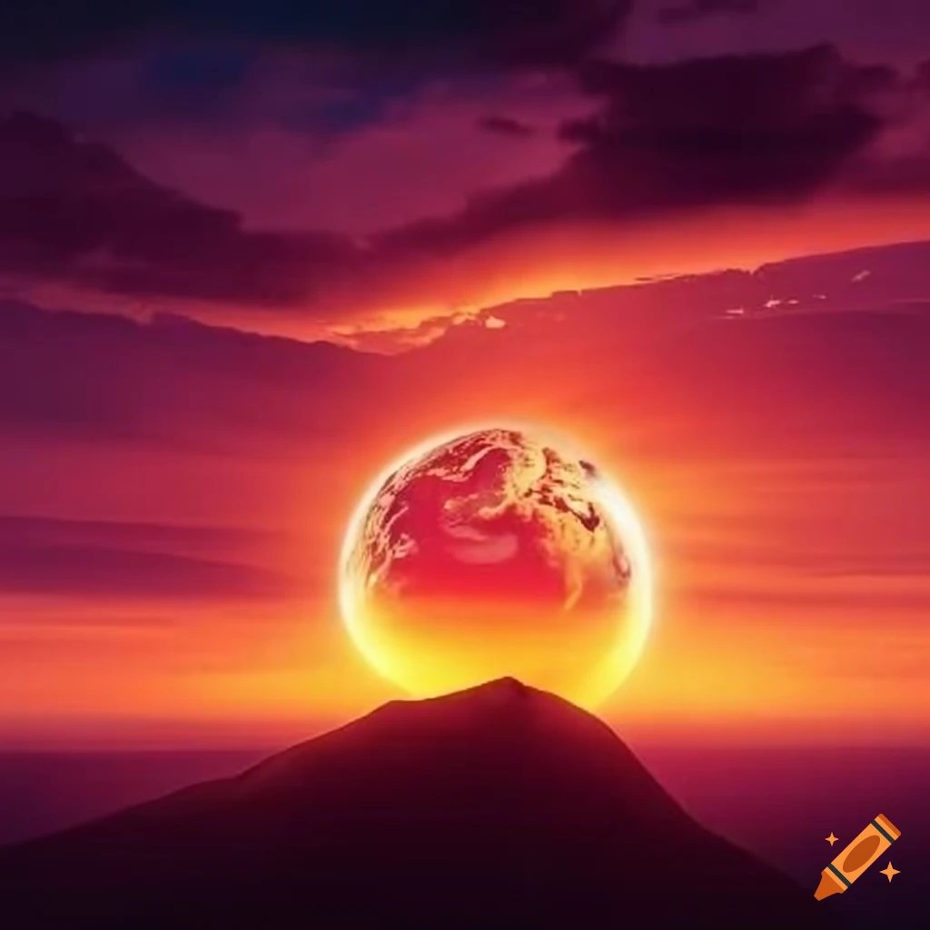 Sunset edge of the earth on Craiyon