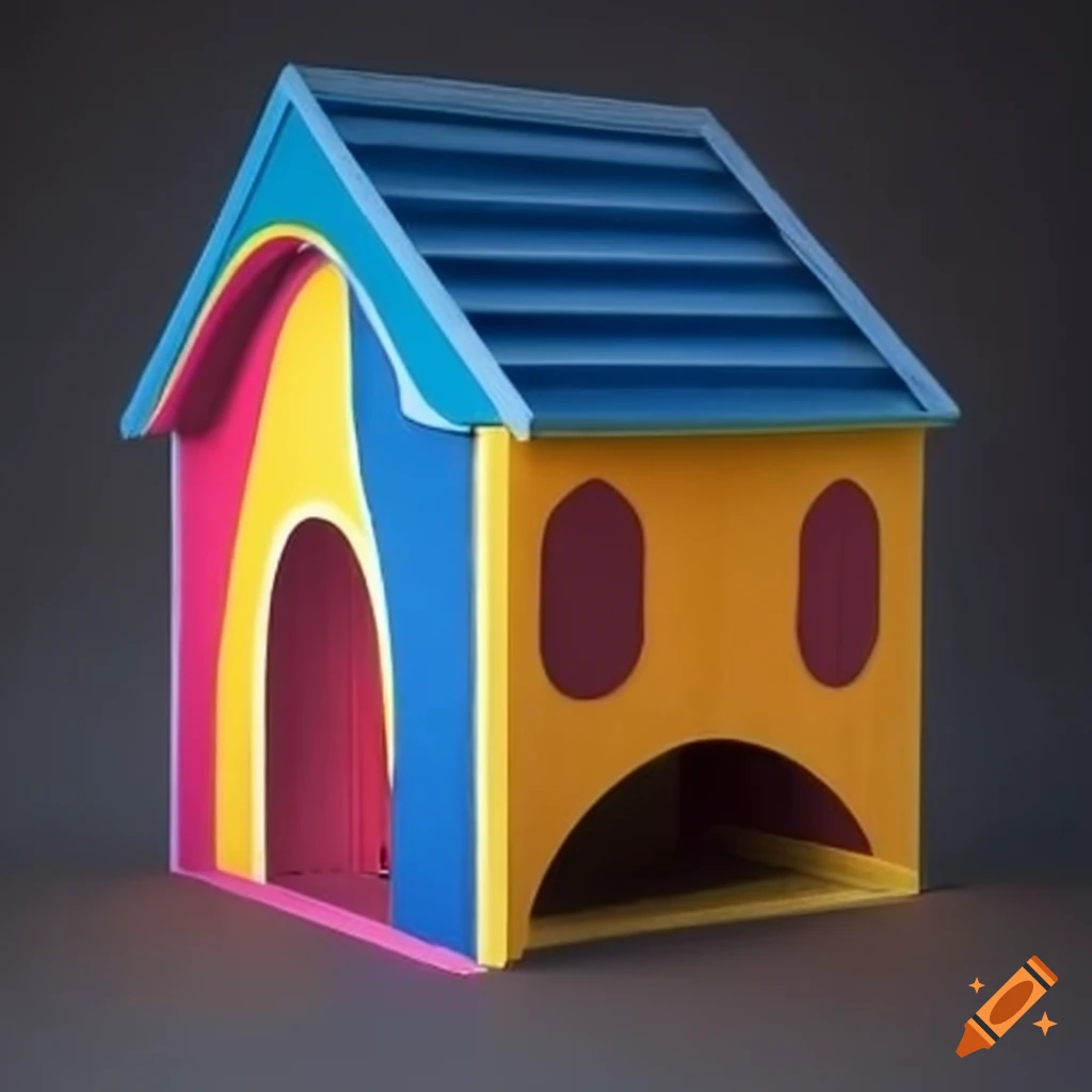 A colorful dog house on Craiyon