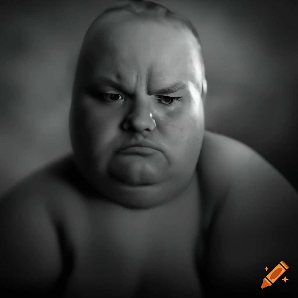 Photo portrait to fat, middle age LMBTQ person, sad, depression, small ...