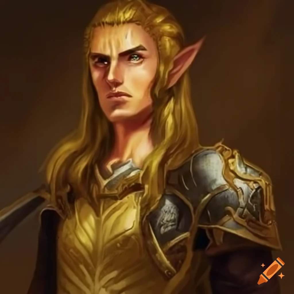 B. J. Novak as a high elf warrior, Golden hair, golden skin, Dungeons ...