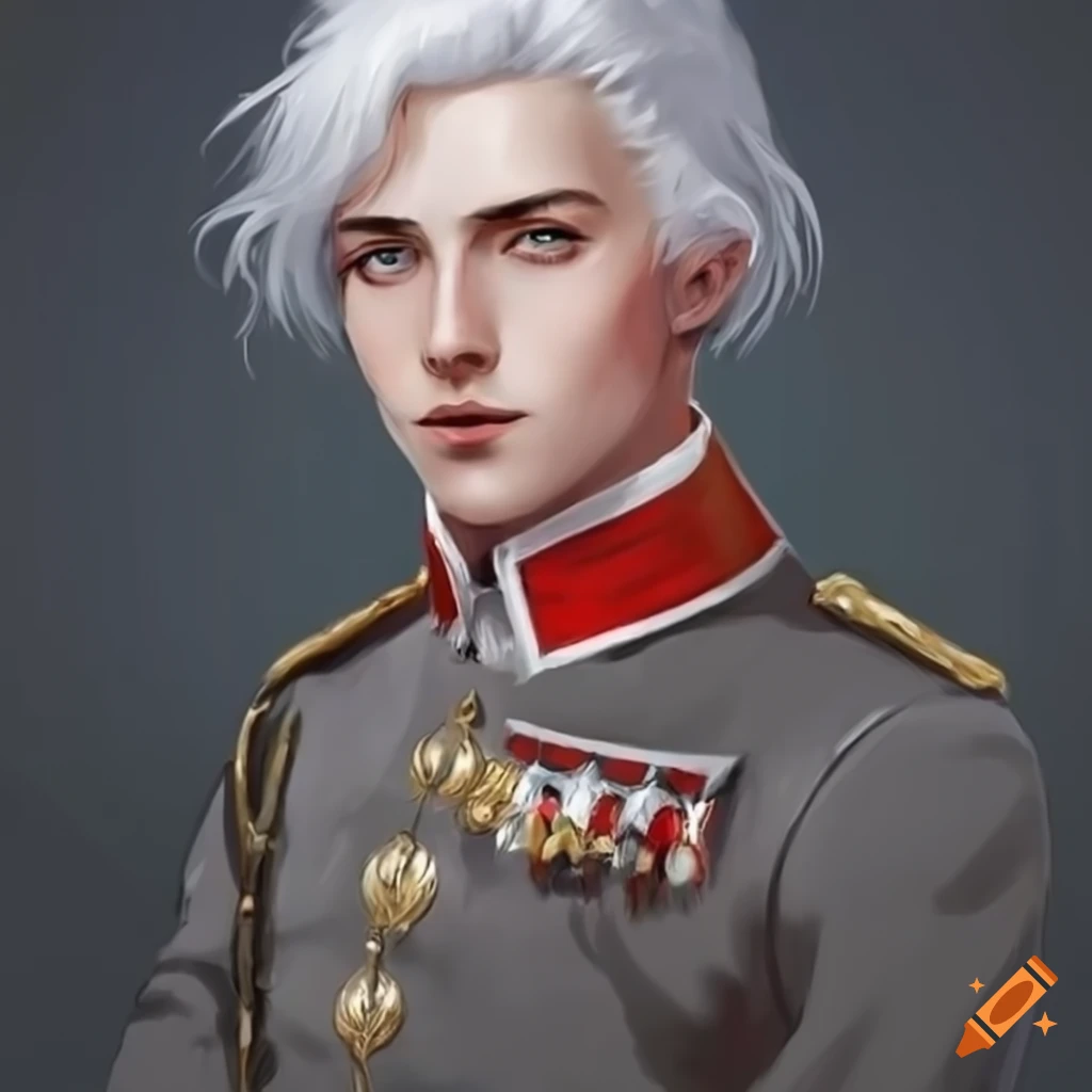German empire young adult male white hair