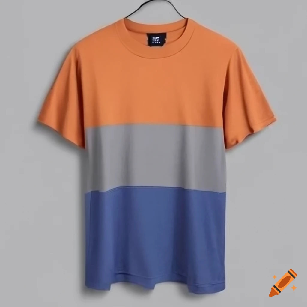 A stylish colour block t-shirt for men on Craiyon
