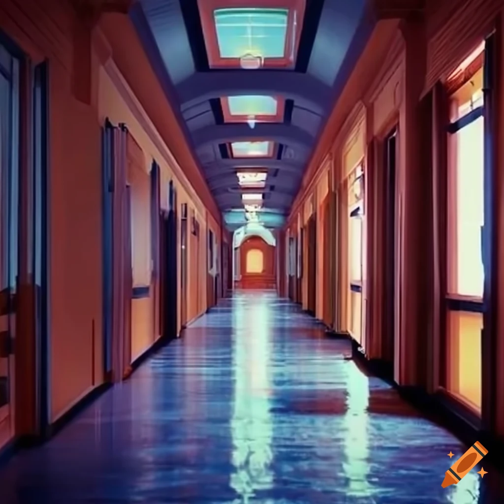 College hallways on Craiyon