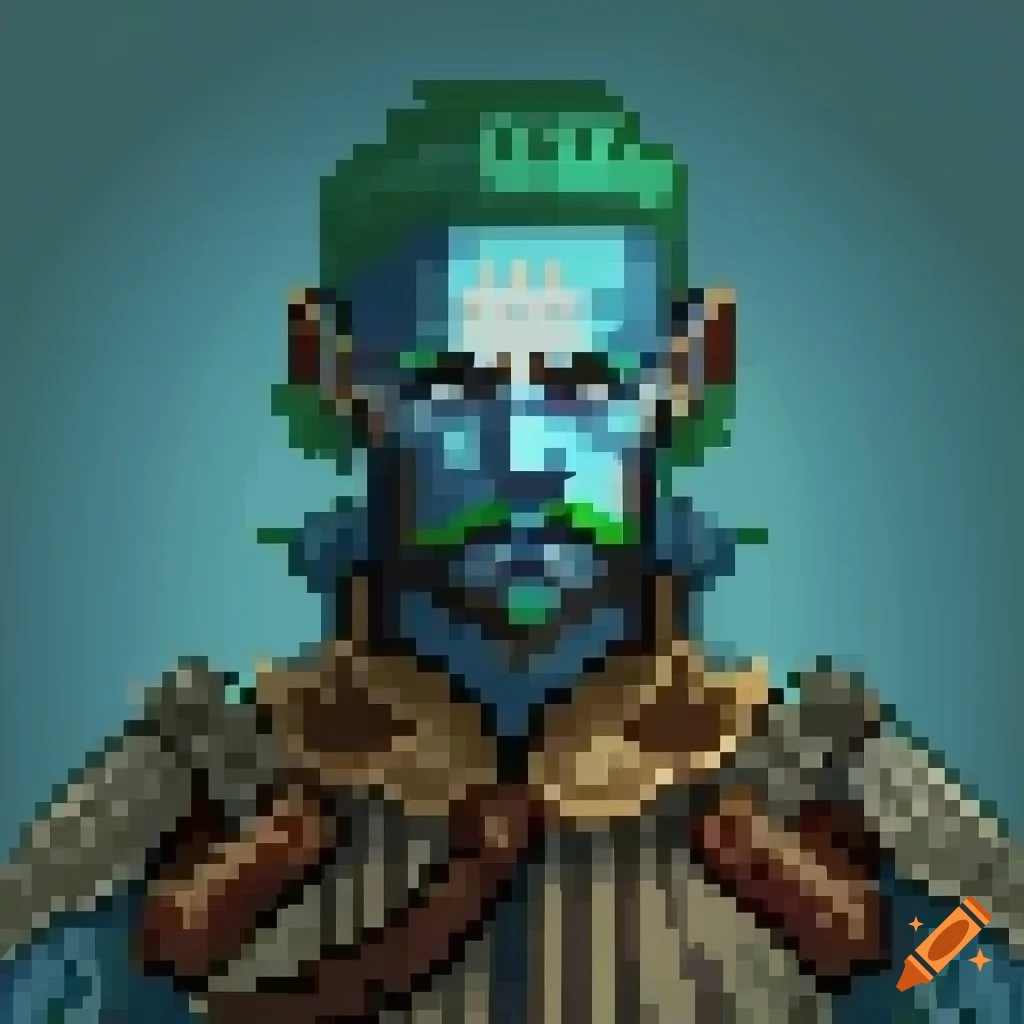 Character portrait, merfolk, blue skin color, green hair, thin ...