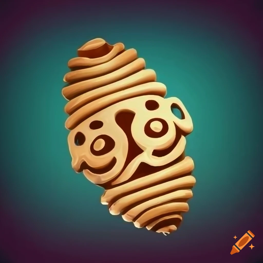 Stylized maya glyph for aj (corn) in zodiac