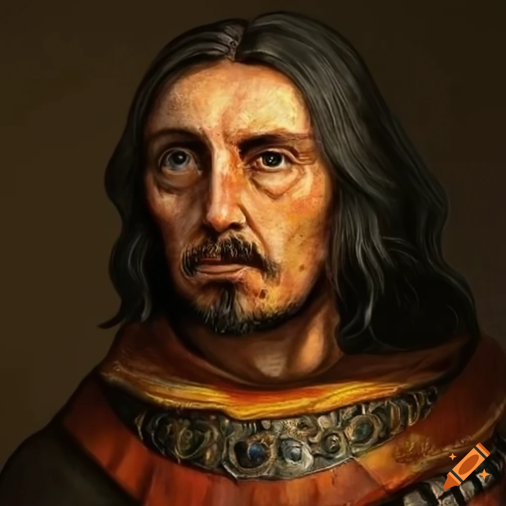 Medival castilian general portrait on Craiyon