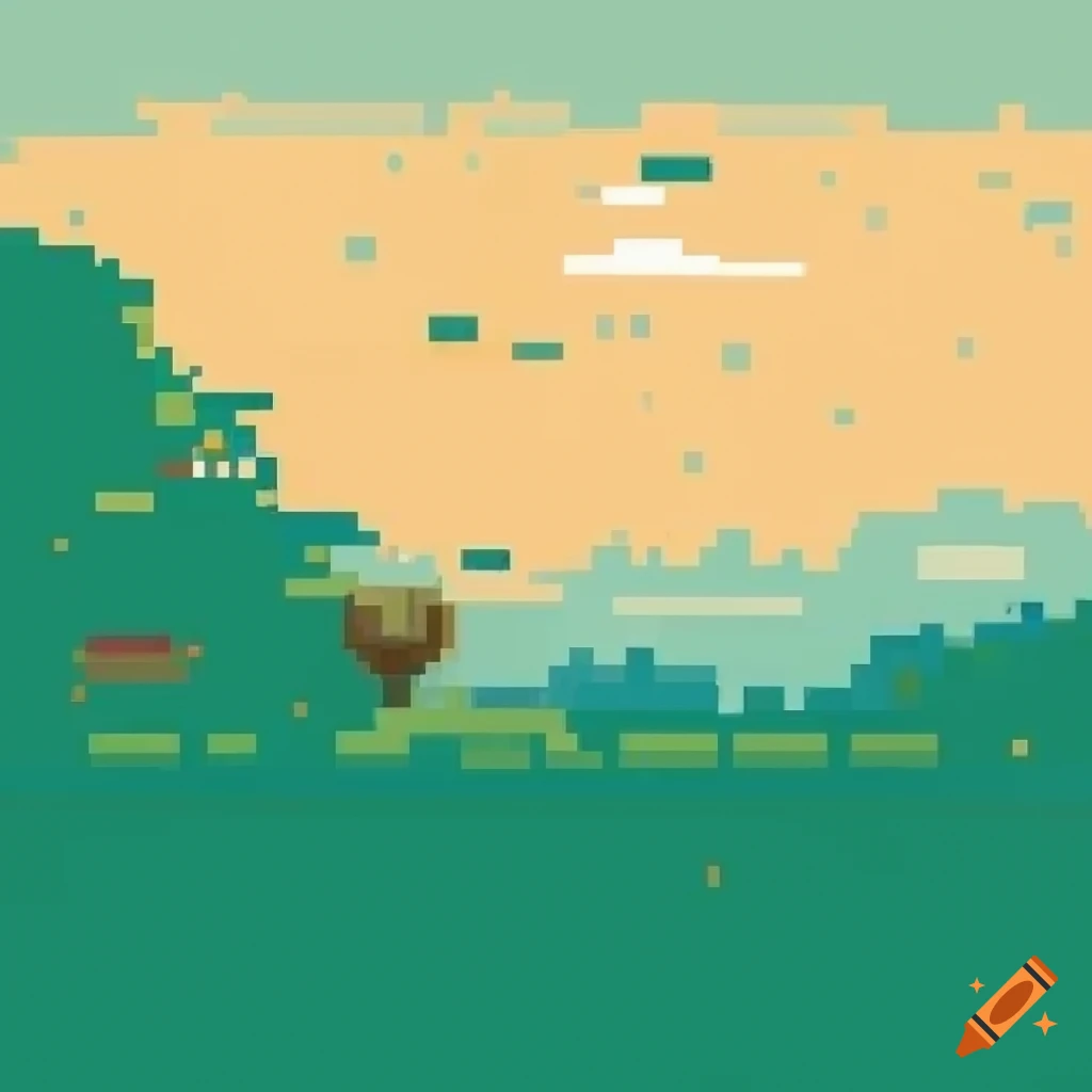 Studio ghibli totoro background in 8-bits pixel art