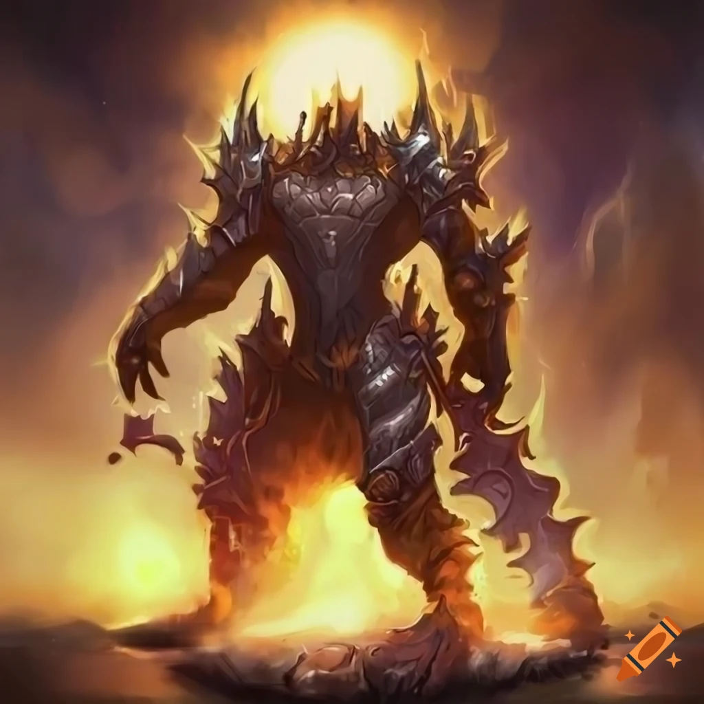 Armored sunlight elemental fantasy artwork