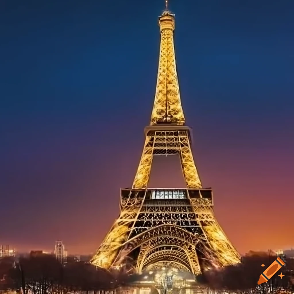 Eiffel tower in paris --ar 16:9 on Craiyon
