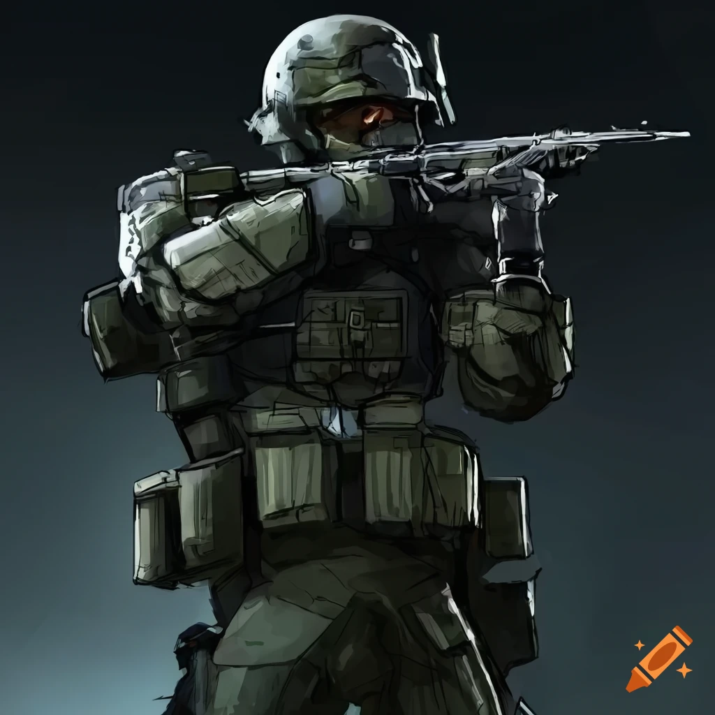 Modern armored infantry concept on Craiyon