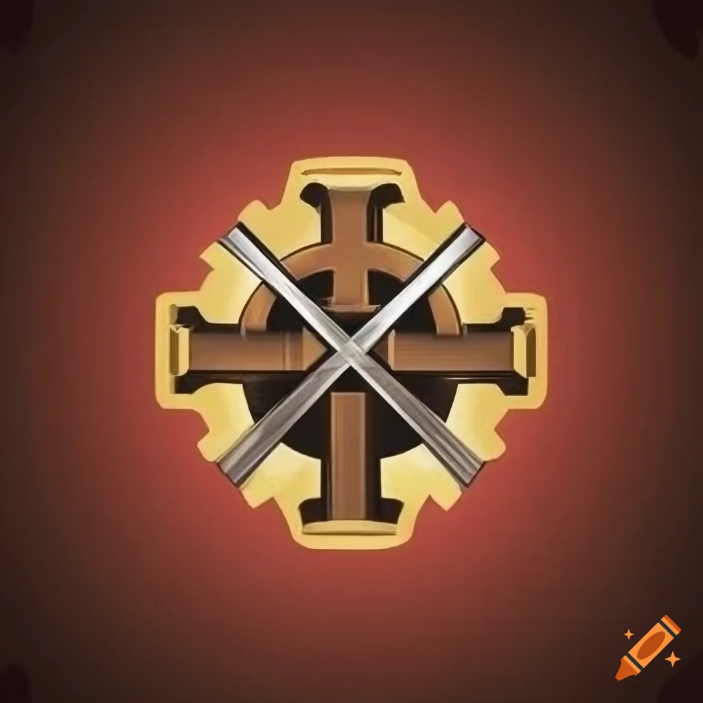 Clockwork cross, flag design, vector graphic design, coat of arms on ...