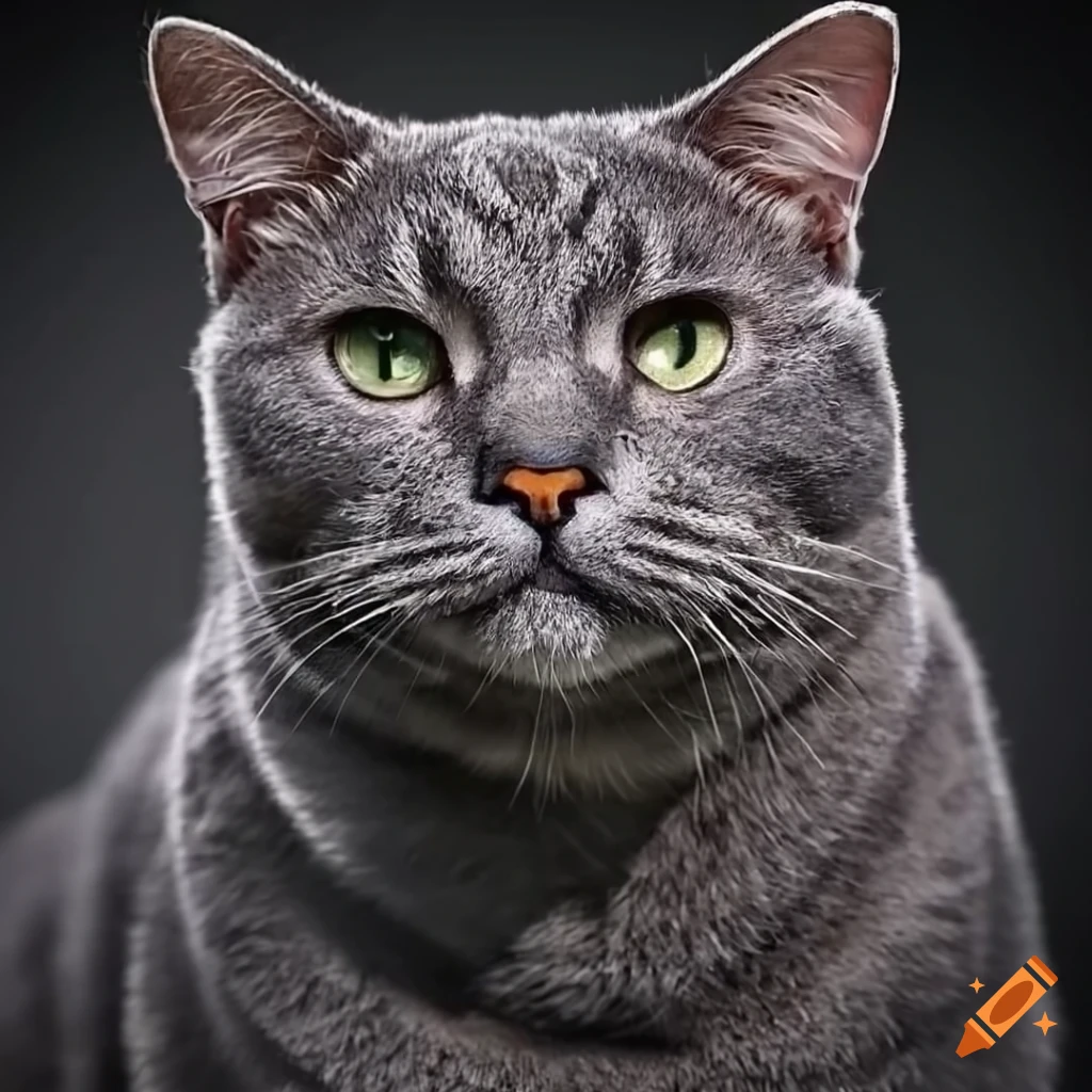 Grey cat wearing a simple stone crown, hyper realistic, sharp, clear