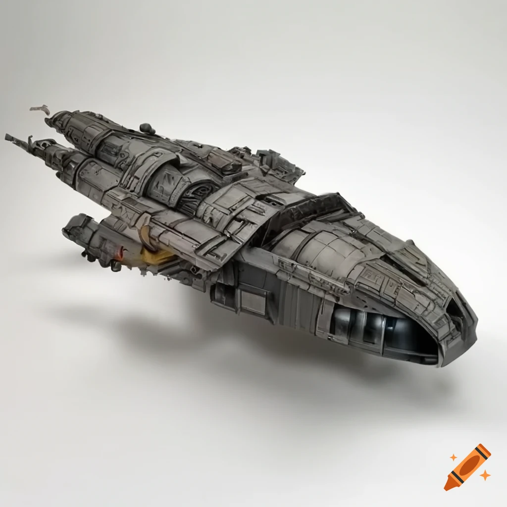 Realistic mechanical spaceship kitbashed detailed model designed by ...