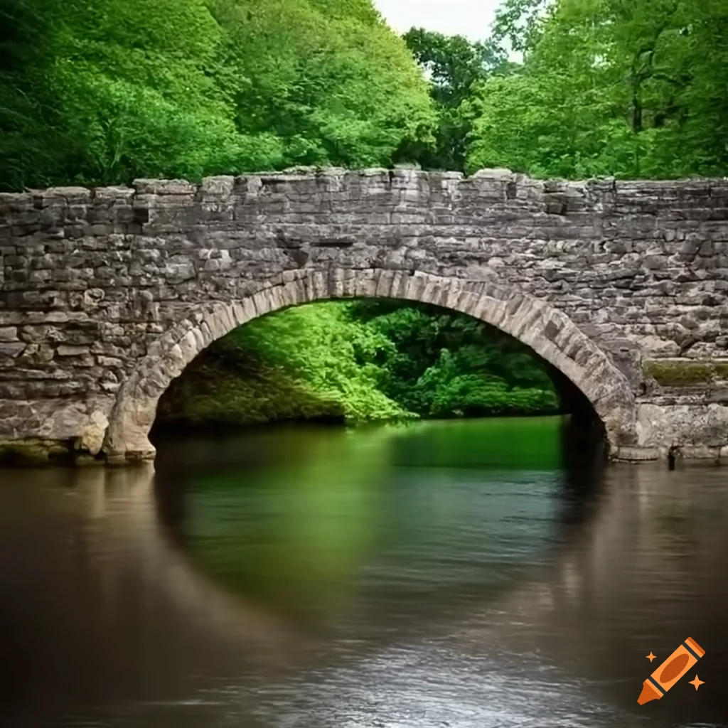 17th century stone bridge side view on Craiyon