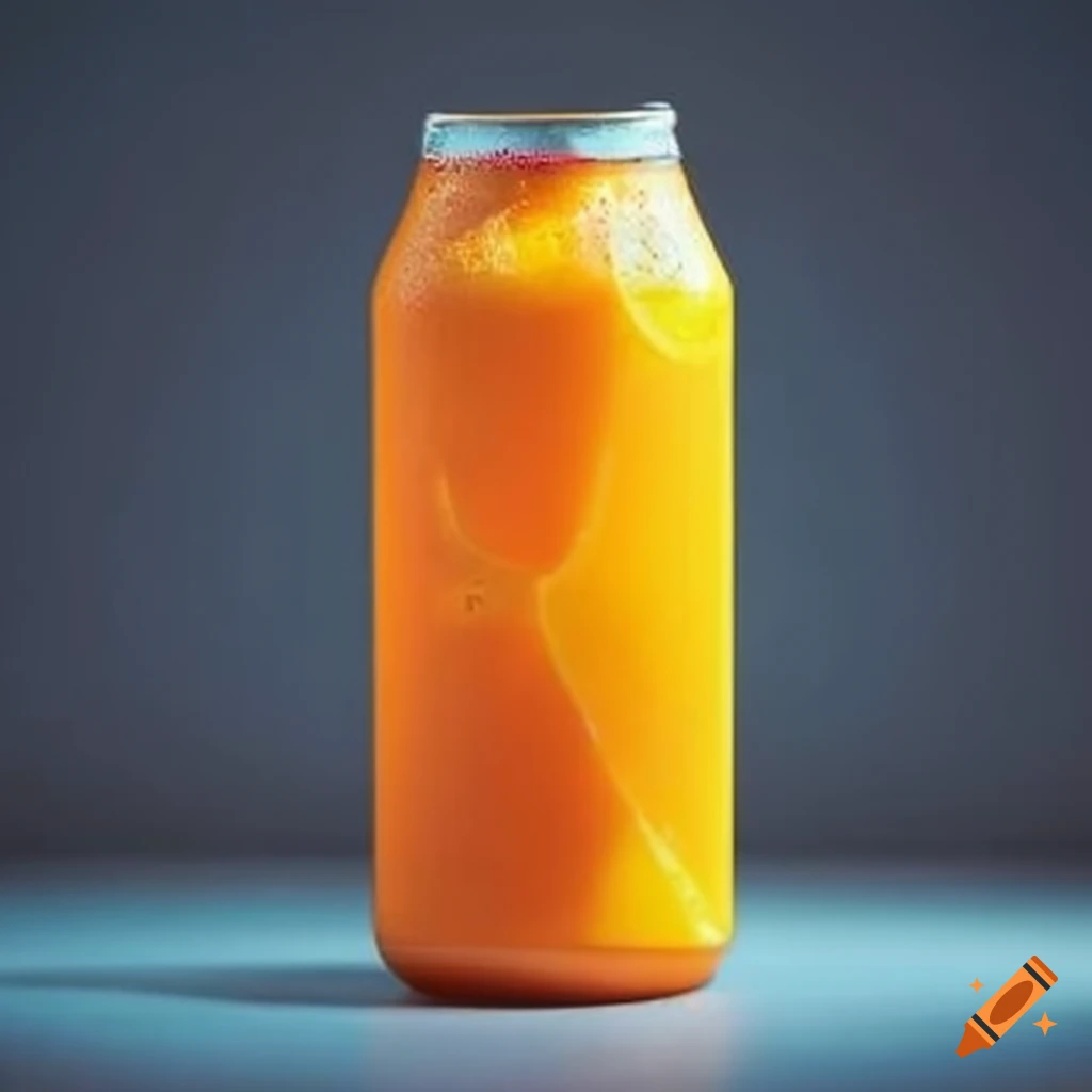 Tasty orange soda drink in a sleek can for hot days