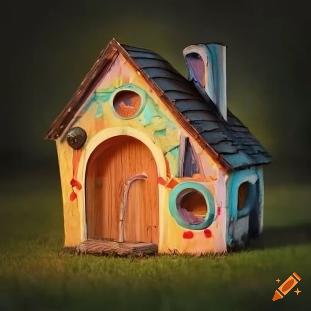 A whimsical dog house on Craiyon