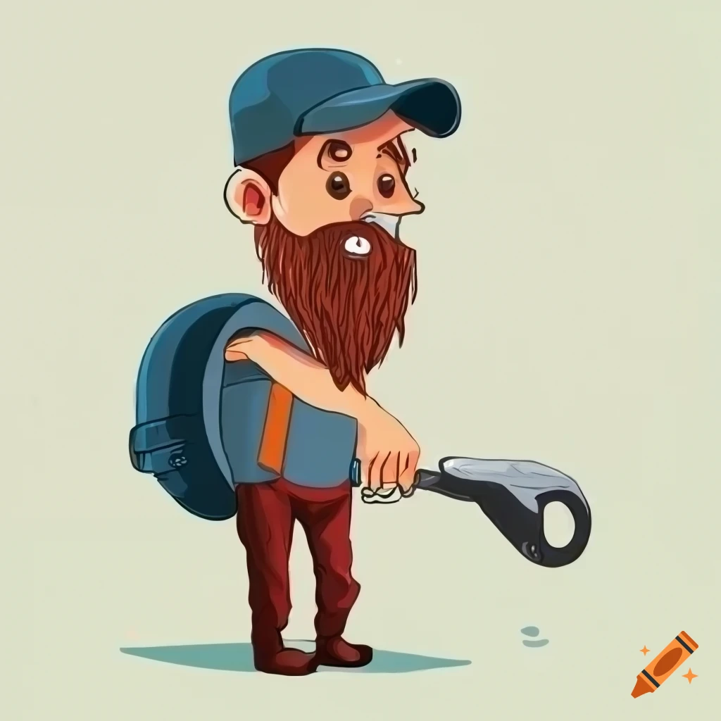 Hand drawn locksmith character vector