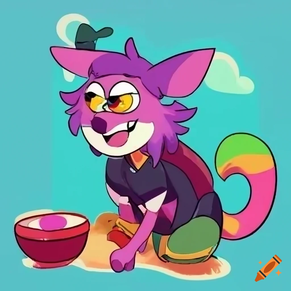 Multicoloured furry animal oc in amphibia and owl house art style ...