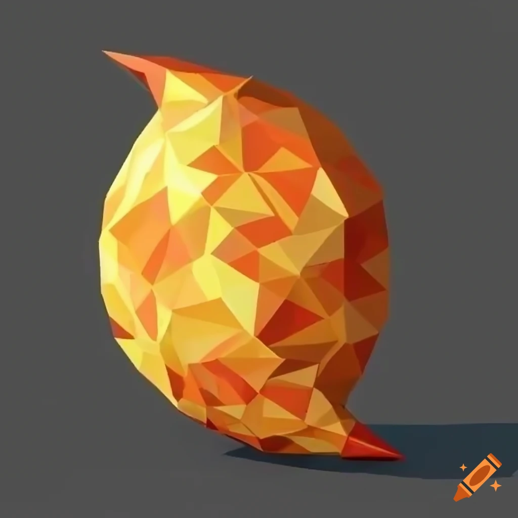 Fire crescent low poly on Craiyon