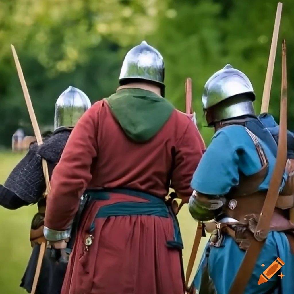 The middle ages, a field battle, a tactical meeting on Craiyon